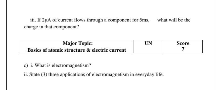 Solved iii. If 2μA of current flows through a component for | Chegg.com
