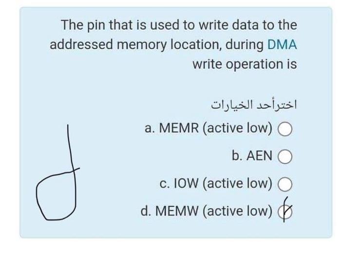 Solved The pin that is used to write data to the addressed | Chegg.com