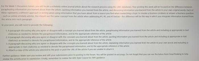 the artice imo eoch paragraph in your post, you will | Chegg.com
