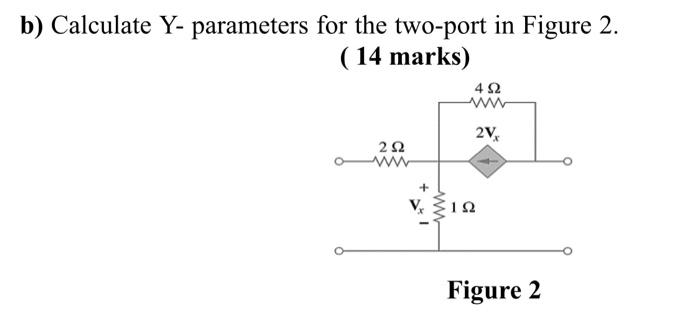 Solved b) Calculate Y- parameters for the two-port in Figure | Chegg.com