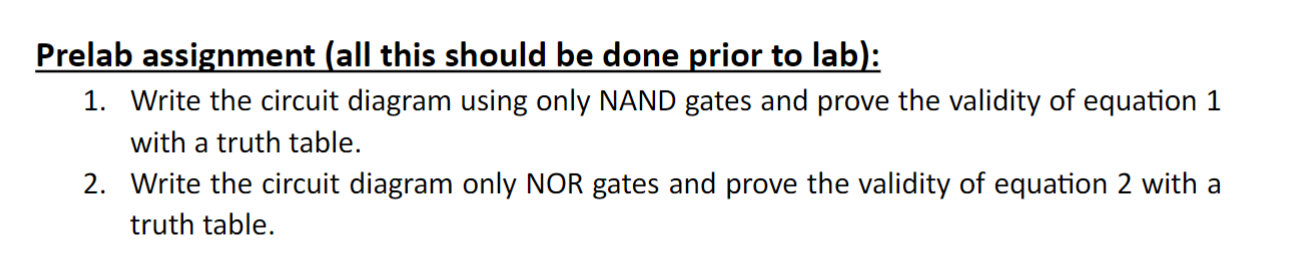 Solved Prelab assignment (all this should be done prior to | Chegg.com