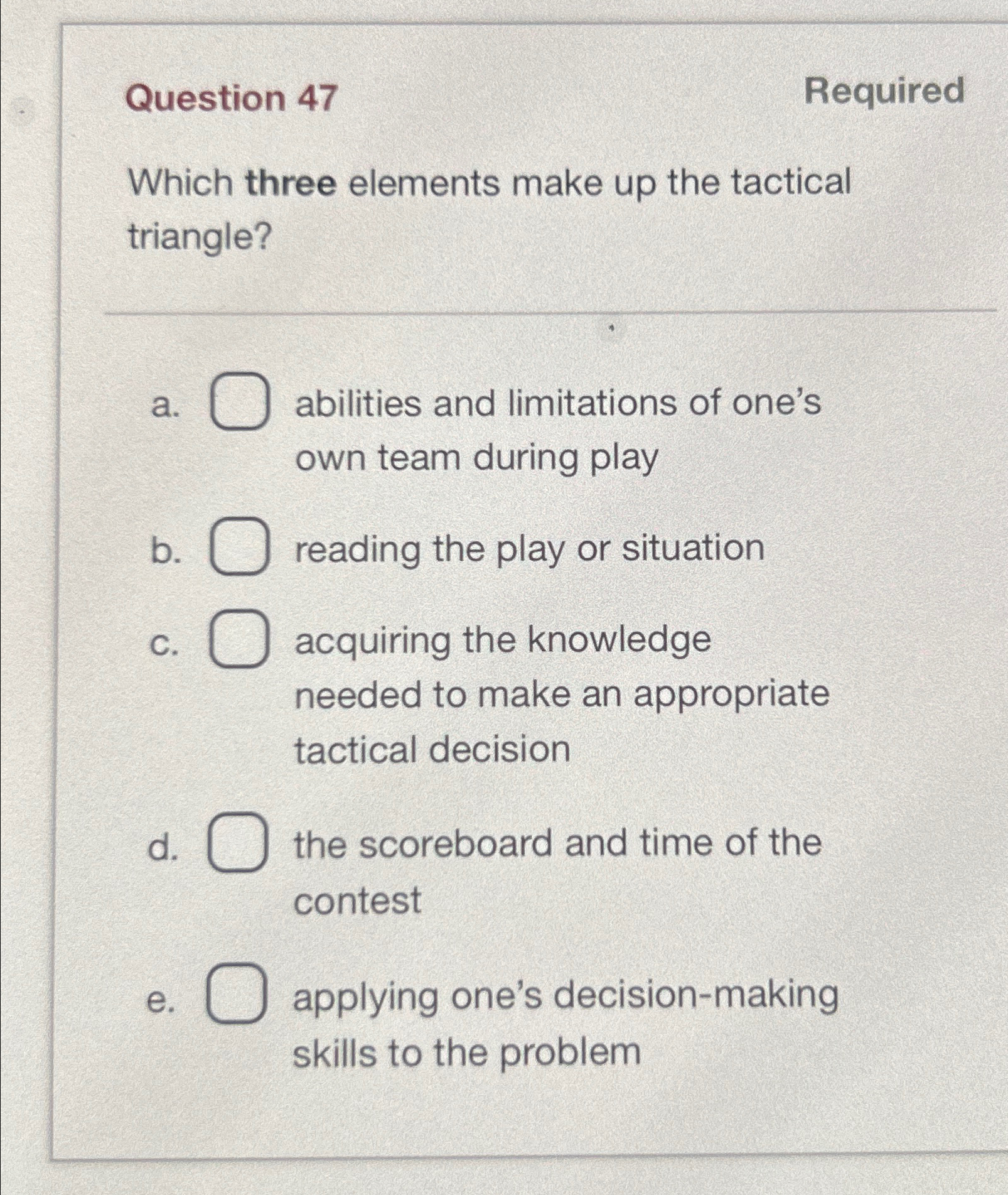 Solved Question 47RequiredWhich three elements make up the | Chegg.com