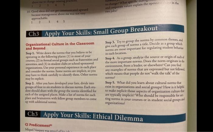 Solved to change? What speciem and corporate values explain | Chegg.com