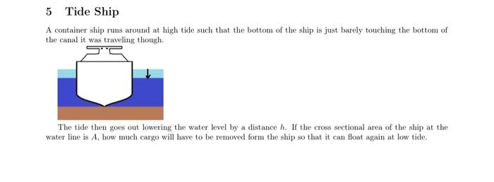 Solved 5 Tide Ship A container ship runs around at high tide | Chegg.com