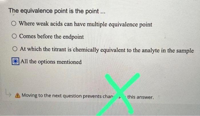 Solved The equivalence point is the point ... Where weak | Chegg.com