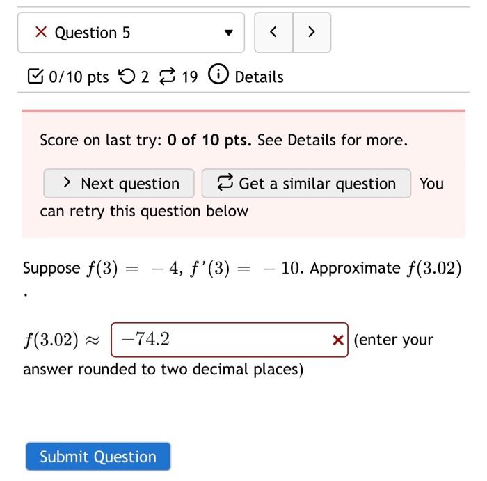 Solved X Question 5 0/10 pts 219 Details Score on last | Chegg.com