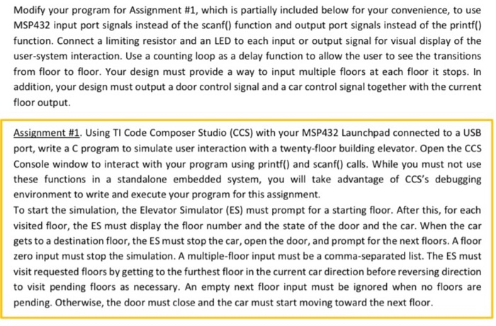 Modify your program for Assignment #1, which is | Chegg.com