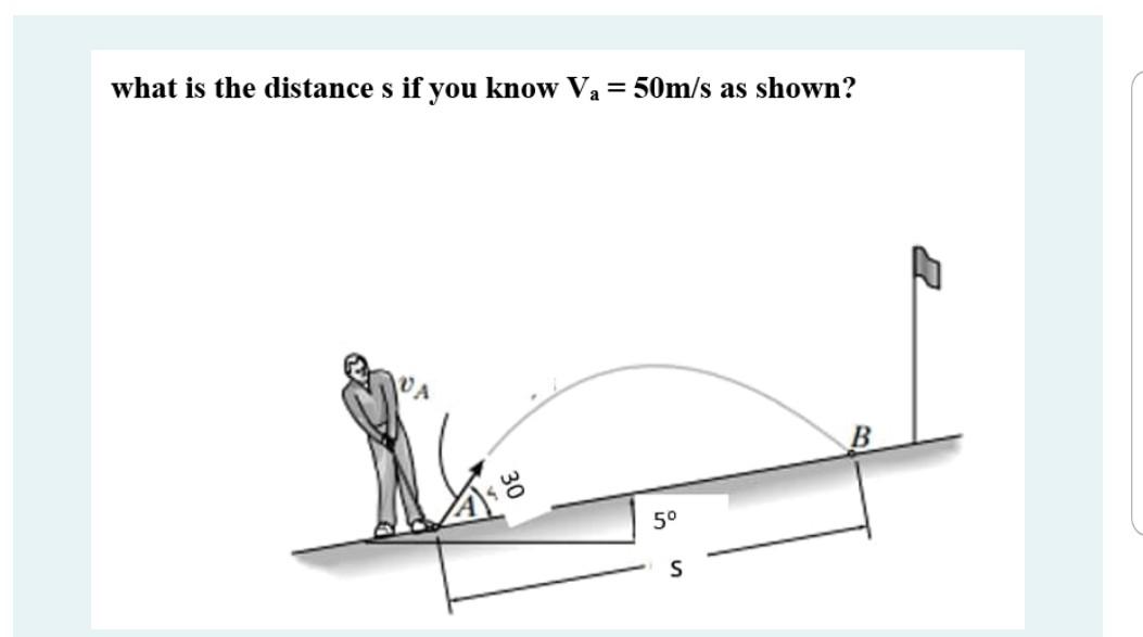 Solved what is the distance s if you know Va = 50m/s as | Chegg.com
