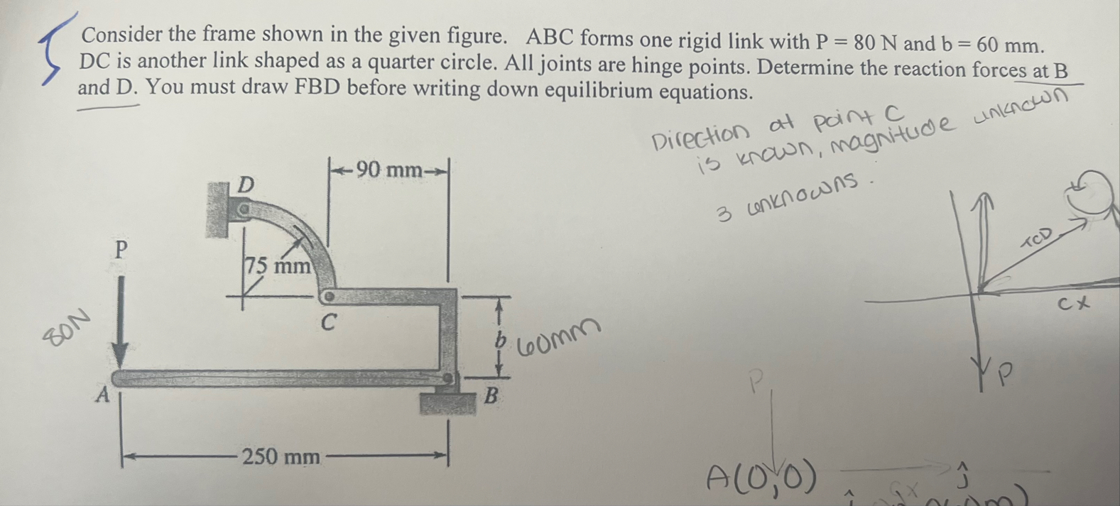 Solved Consider the frame shown in the given figure. ABC | Chegg.com