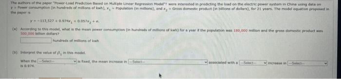 Solved The authors of the proper Power-Lodd Prodiction Eosed | Chegg.com