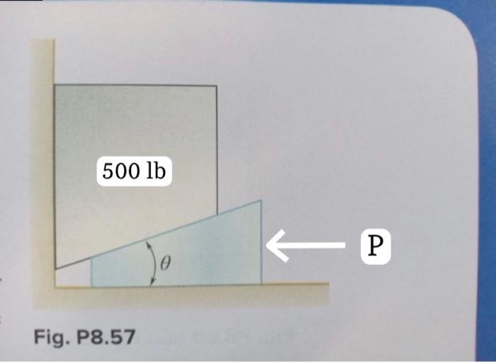 Solved A 500 lb block rests as shown on a wedge on | Chegg.com