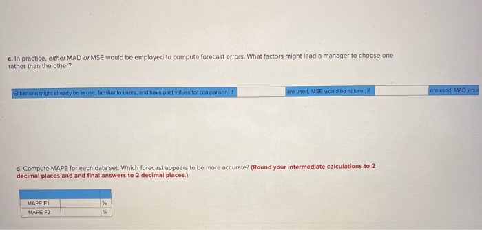 Solved Problem 3-21 (Algo) Two different forecasting | Chegg.com