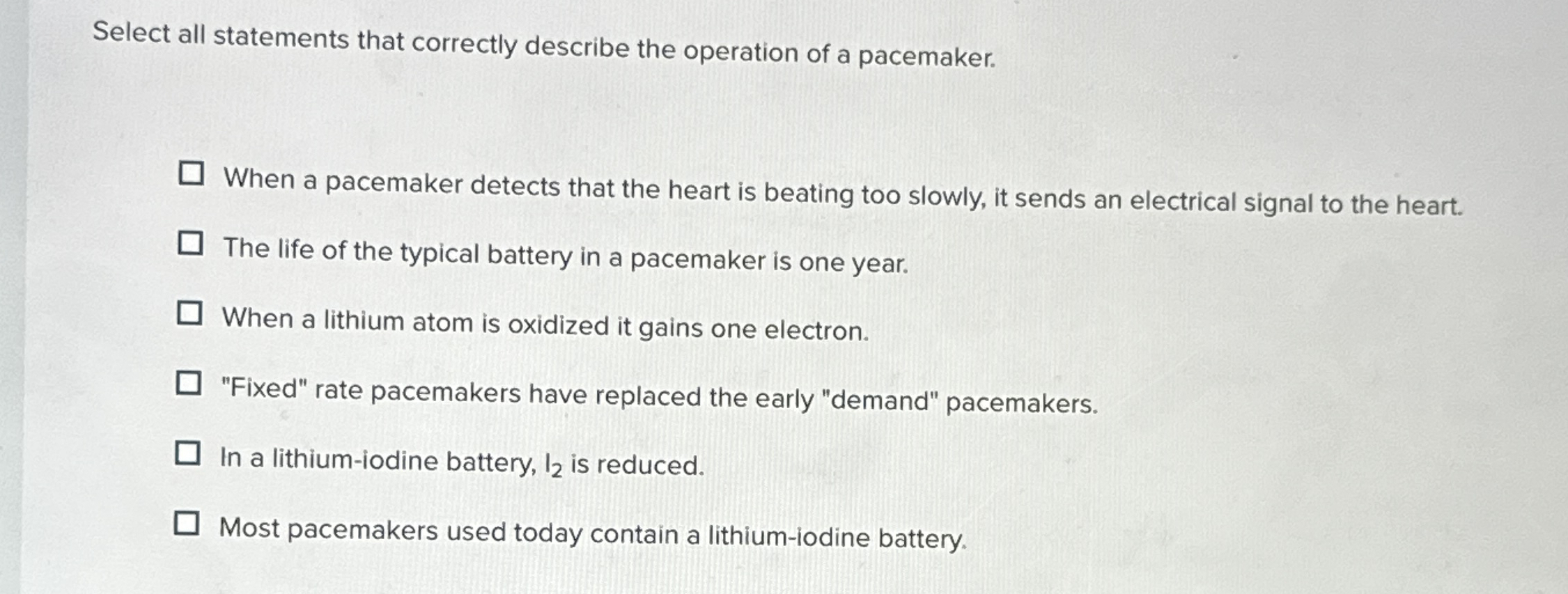 Solved Select all statements that correctly describe the | Chegg.com