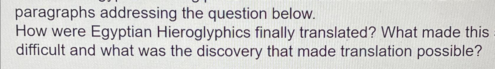 Solved paragraphs addressing the question below.How were | Chegg.com