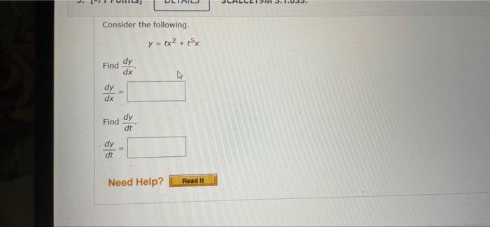 Solved Consider the following. y x² + x Find dy dx dy dx dy | Chegg.com