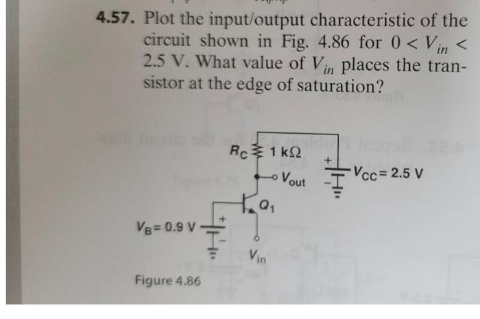 Solved 4.57. Plot the input/output characteristic of the | Chegg.com