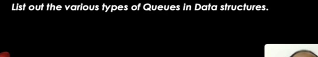 Solved List out the various types of Queues in Data | Chegg.com