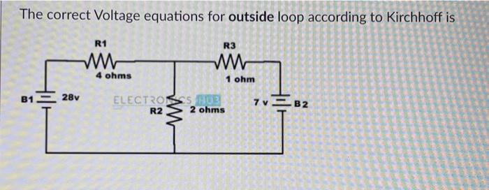 Solved The correct Voltage equations for outside loop | Chegg.com