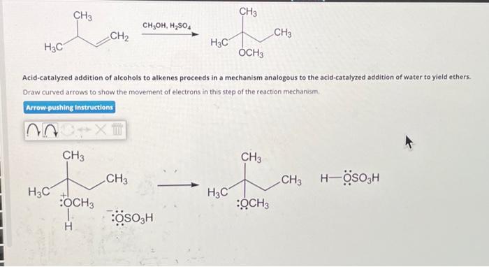 Solved Acid-catalyzed addition of alcohols to alkenes | Chegg.com