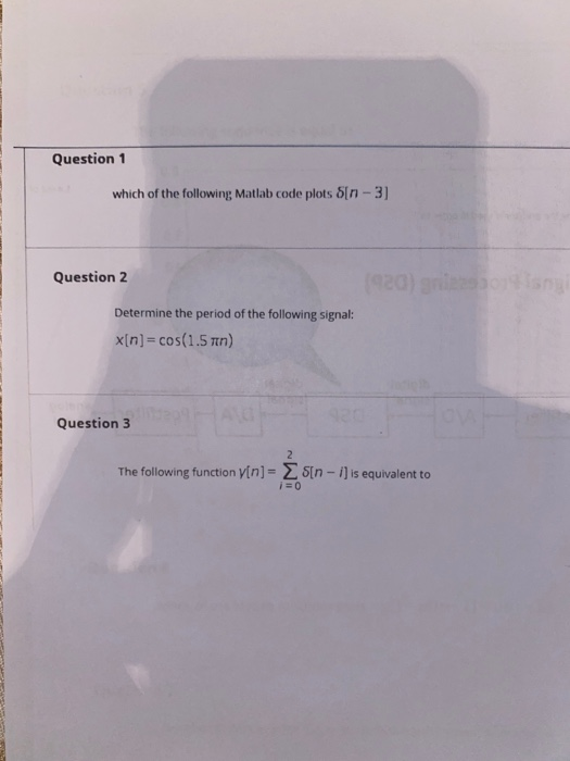 Solved Question 1 which of the following Matlab code plots | Chegg.com