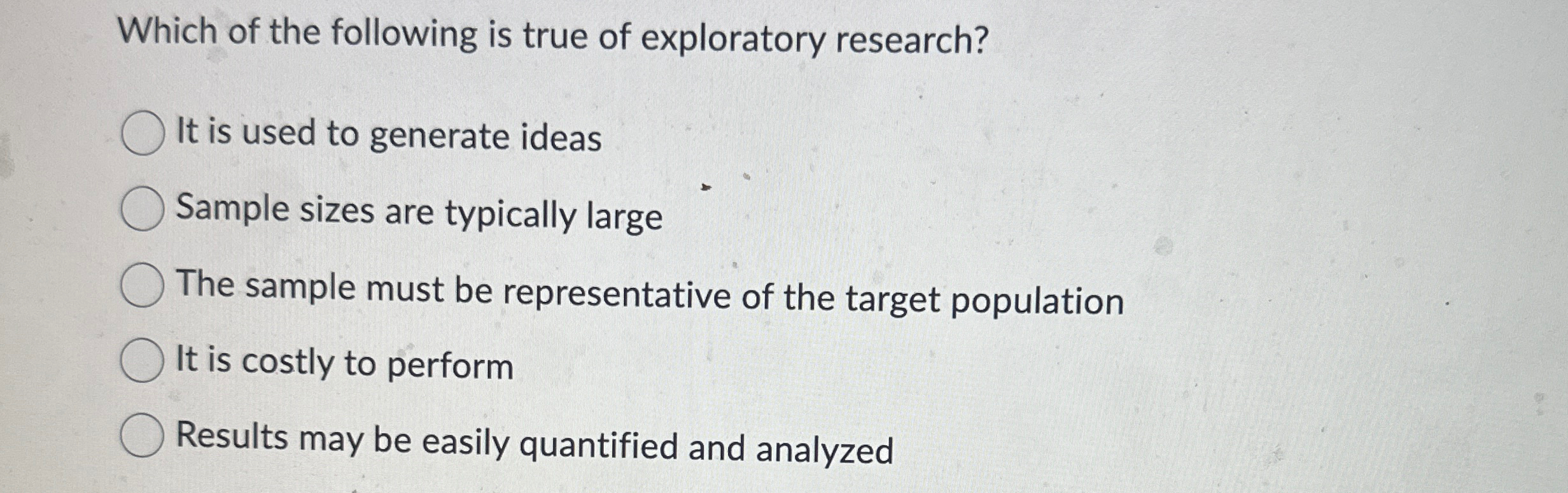 Solved Which of the following is true of exploratory | Chegg.com