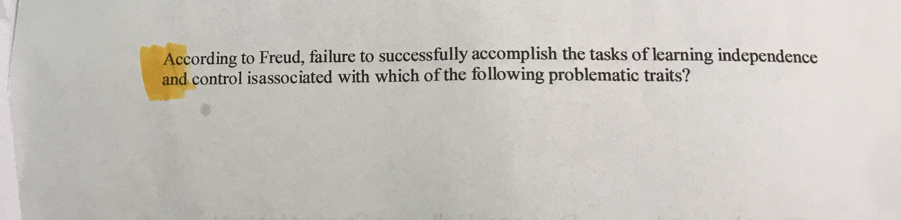 Solved According to Freud, failure to successfully | Chegg.com