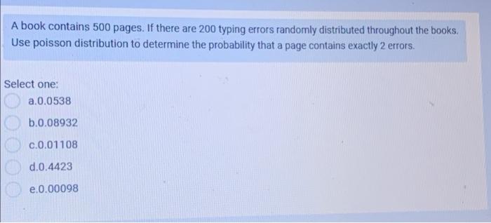 Solved A book contains 500 pages. If there are 200 typing | Chegg.com