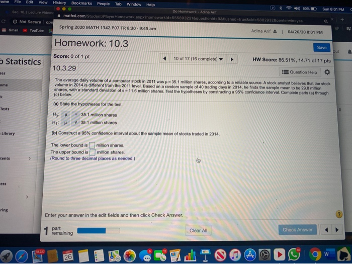 Solved me Hile View History Bookmarks People Tab Window D * | Chegg.com