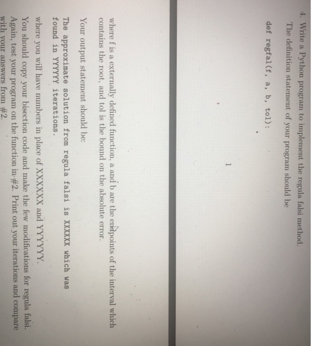 Solved 4. Write a Python program to implement the regula | Chegg.com
