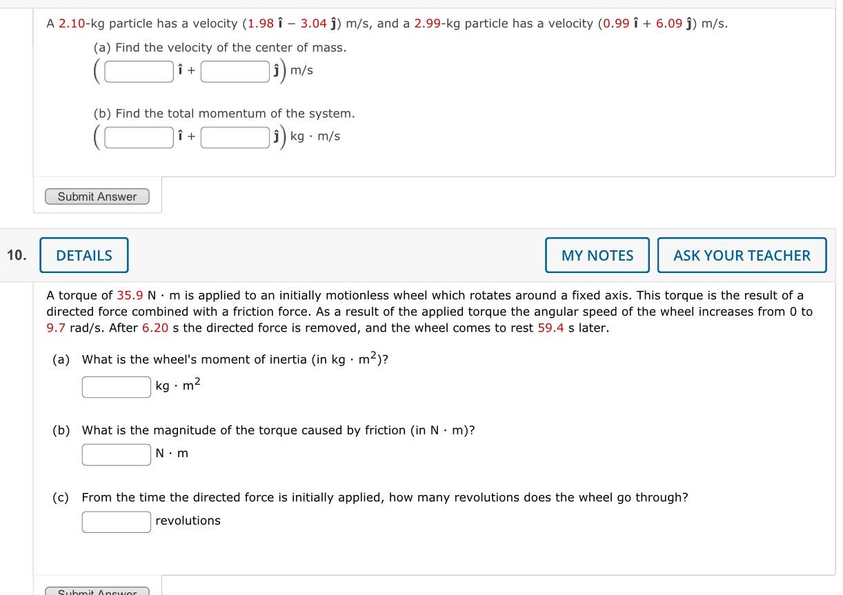 Solved A 2.10-kg ﻿particle has a velocity | Chegg.com