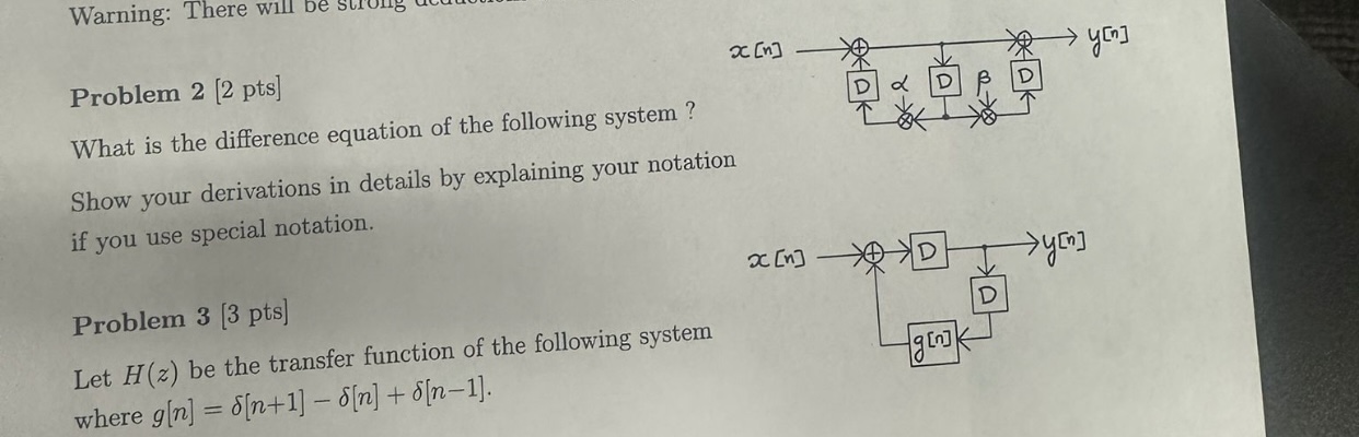 Problem 2 [2 ﻿pts]What is the difference equation of | Chegg.com