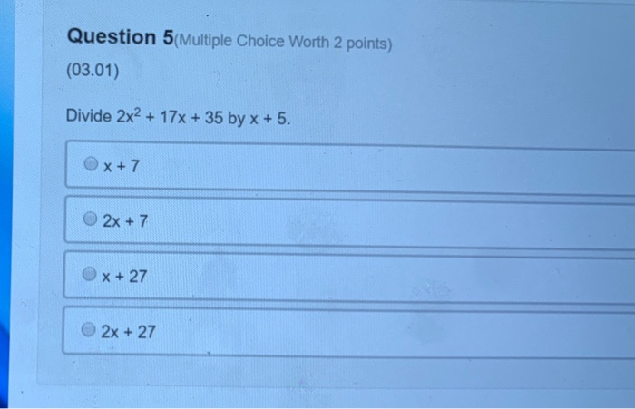 Solved Question 5(Multiple Choice Worth 2 points) (03.01) | Chegg.com