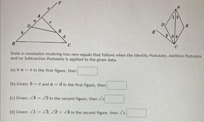 Solved State a conclusion involving two new equals that | Chegg.com