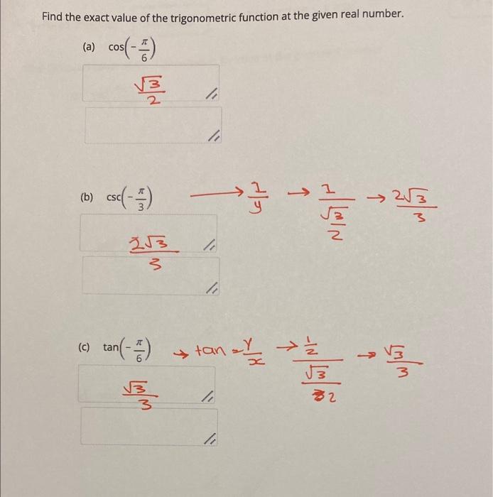 Solved Find the exact value of the trigonometric function at | Chegg.com