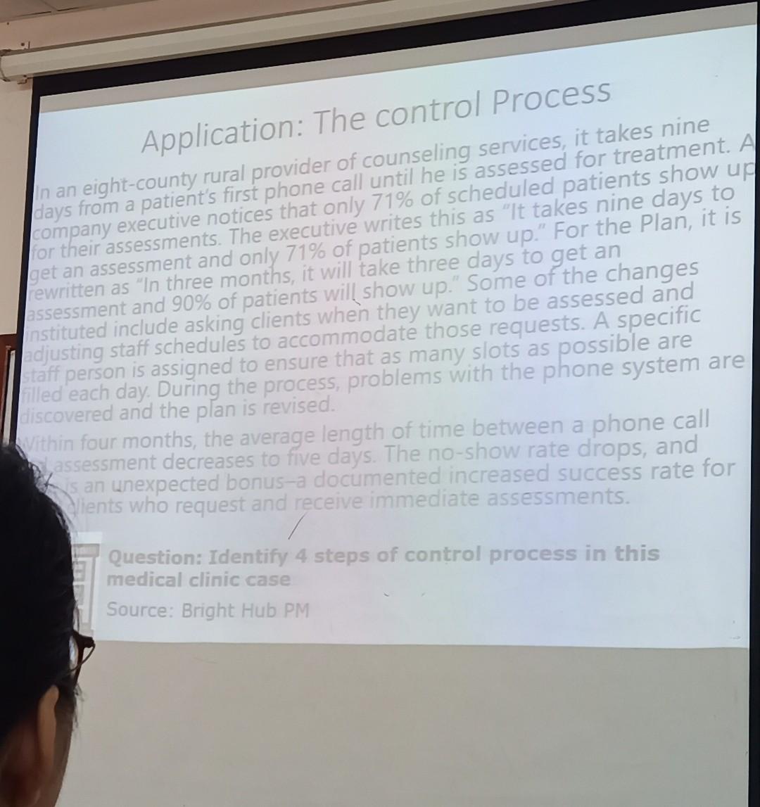 Solved identify 4 steps of control process in this medical | Chegg.com