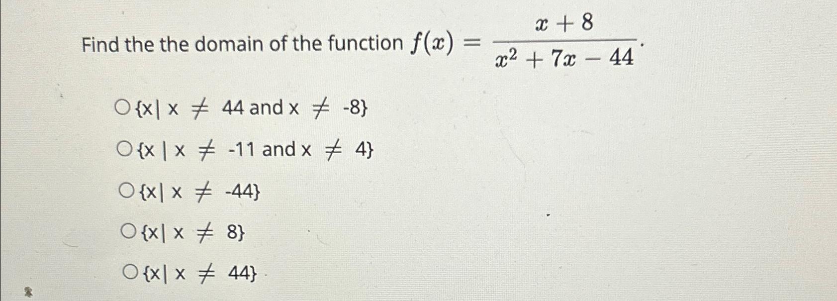 Solved Find the the domain of the function | Chegg.com