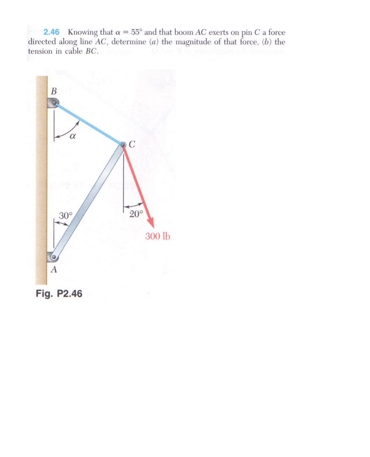 Solved 2 46 ﻿knowing That α 55° ﻿and That Boom Ac ﻿exerts On