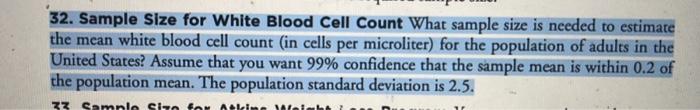 Solved 38 Sample Size With Finite Population Correction