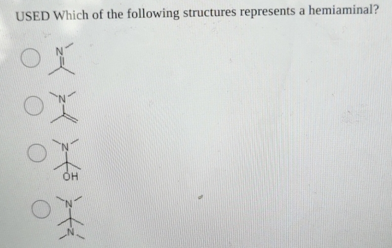 Solved USED Which of the following structures represents a | Chegg.com