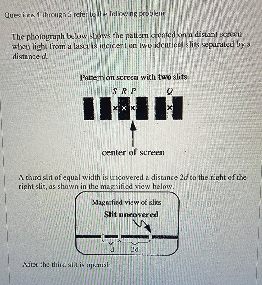 Solved Questions 1 through 5 refer to the following problem: | Chegg.com