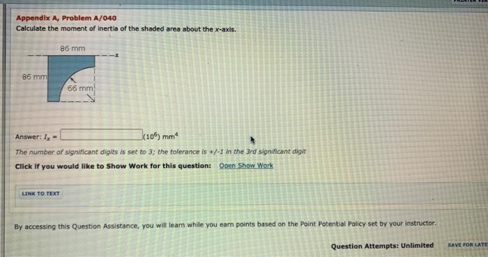 Solved Appendix A. Problem A/040 Calculate the moment of | Chegg.com
