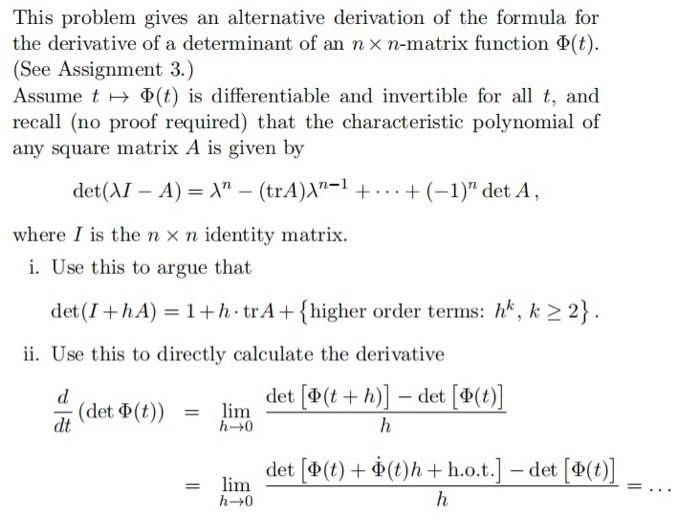 Solved This problem gives an alternative derivation of the | Chegg.com