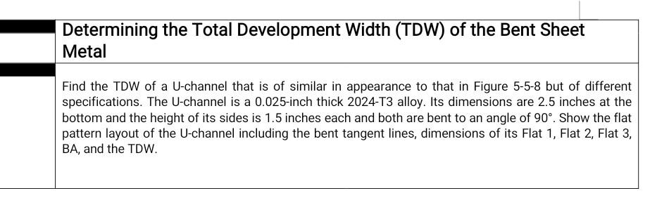 Solved Determining the Total Development Width (TDW) of the | Chegg.com