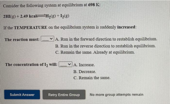 Solved Consider the following system at equilibrium at 573 | Chegg.com