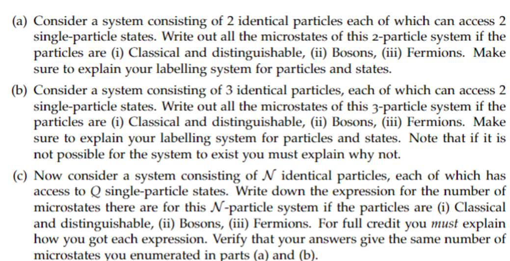 Solved (a) ﻿Consider a system consisting of 2 ﻿identical | Chegg.com