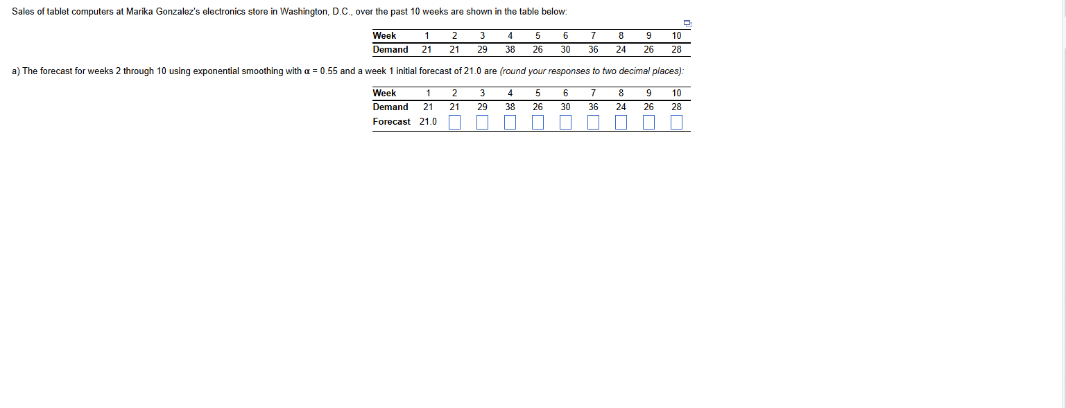 Solved Sales of tablet computers at Marika Gonzalez's | Chegg.com