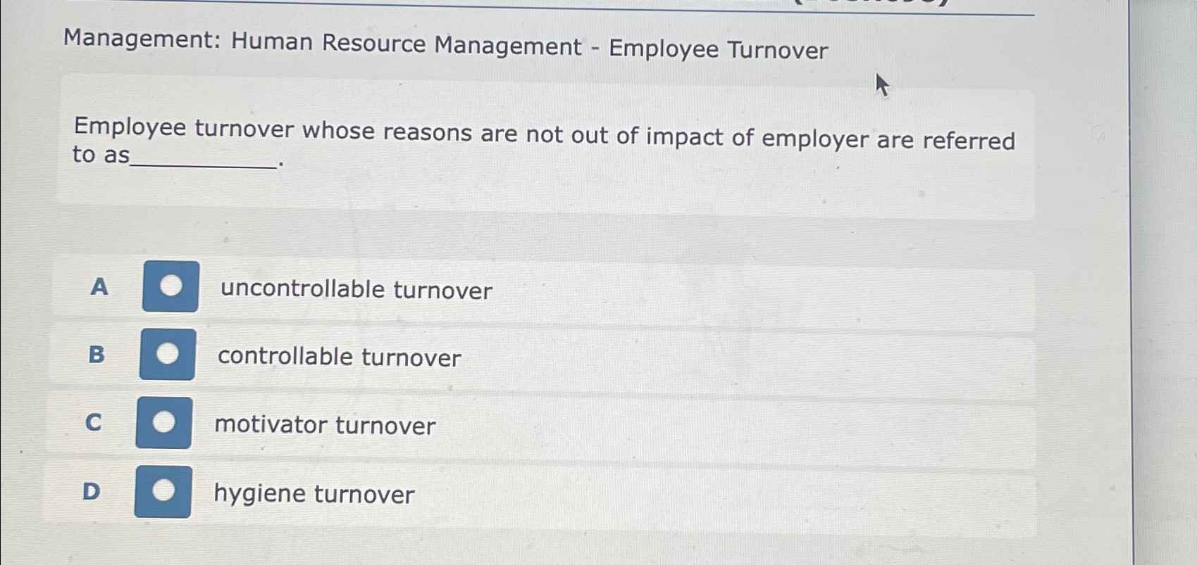 Solved Management: Human Resource Management - ﻿Employee | Chegg.com