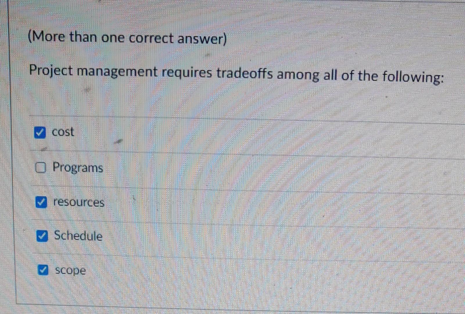 Solved (More than one correct answer) Project management | Chegg.com