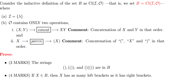 Solved Consider the inductive definition of the set B ﻿as | Chegg.com