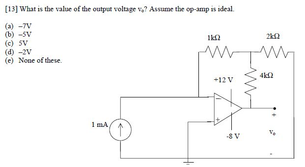 Solved What is the value of the output voltage v0? Assume | Chegg.com